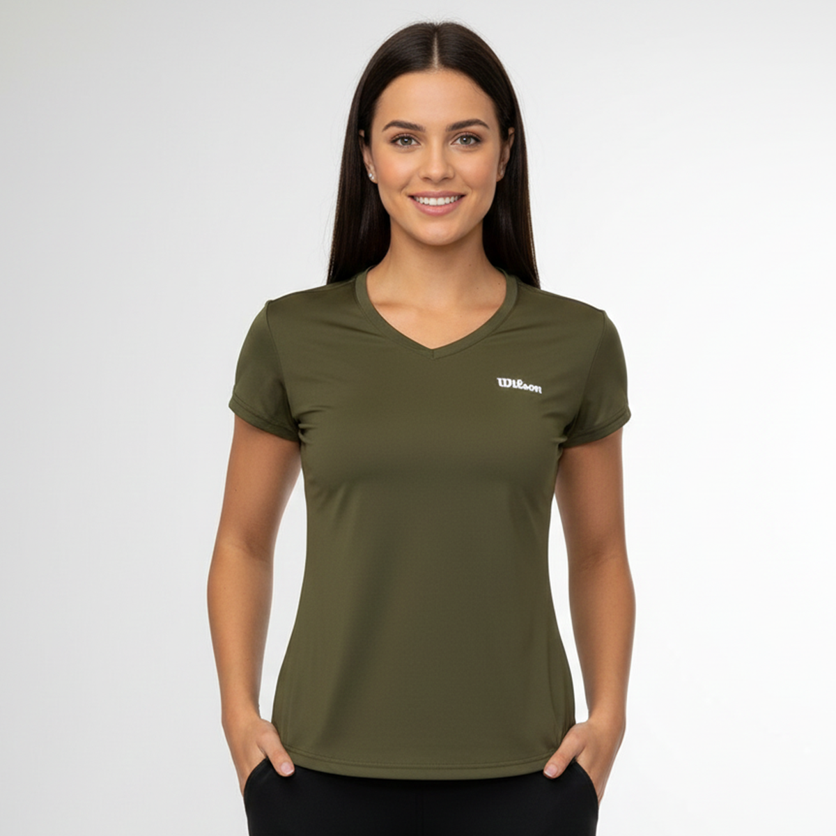 Playera Wilson Ultra ligera Cuello V para Mujer – Sports Center